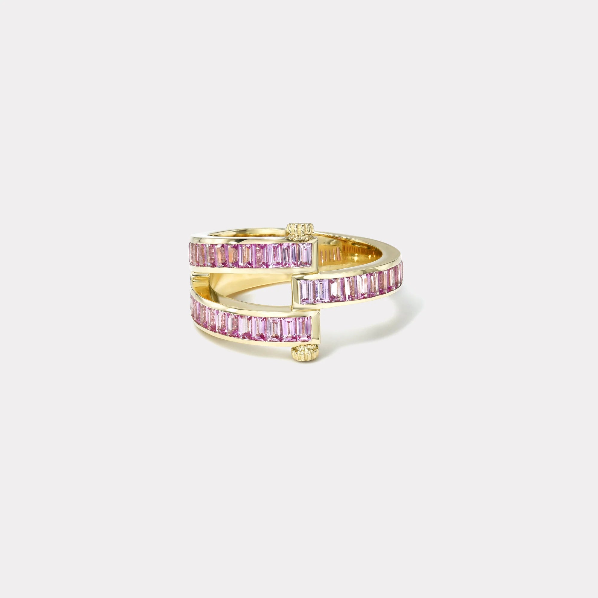 Magna Ring with Baguette Cut Pink Sapphires