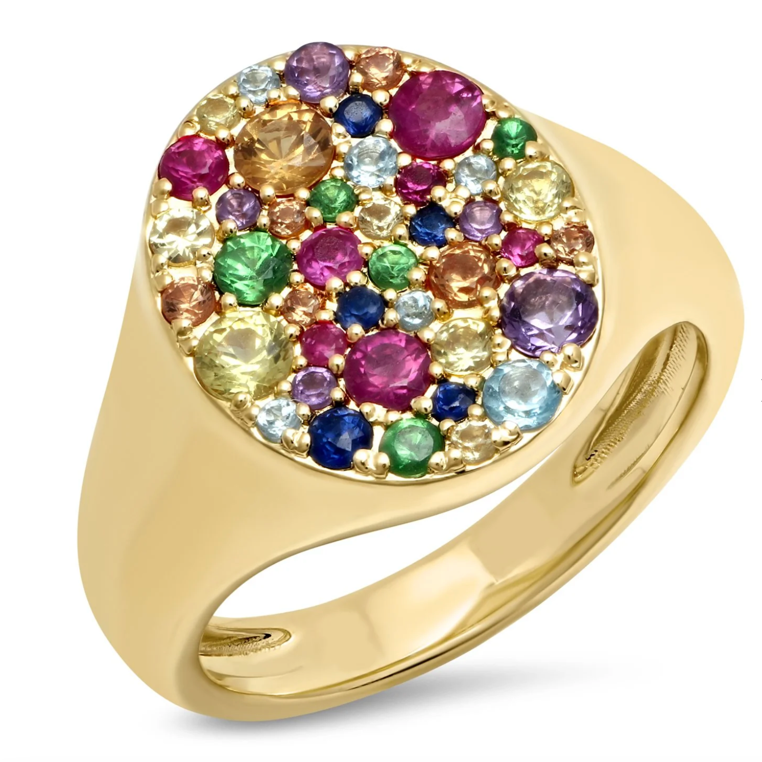 Multi Colored Signet Pinky Ring