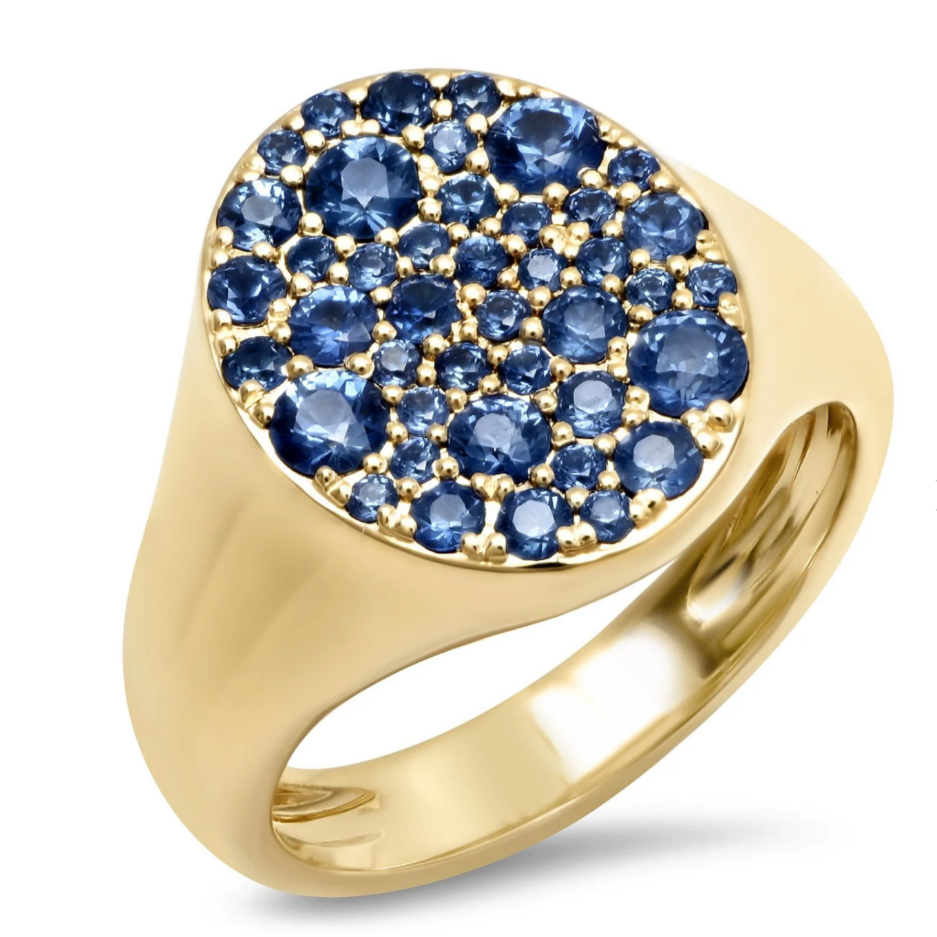Blue Sapphire Signet Pinky Ring
