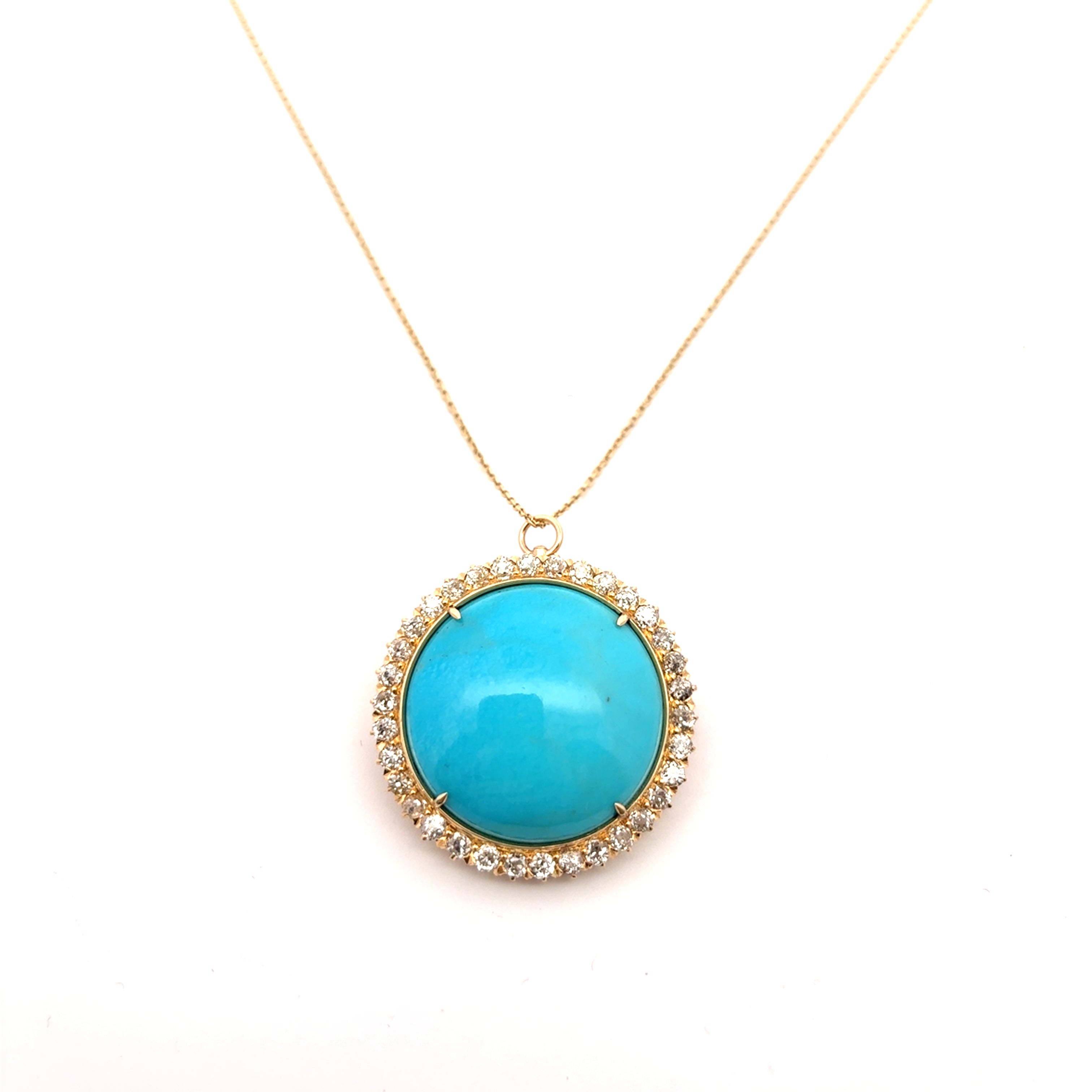 Vintage Victorian Turquoise & Diamond Pendant